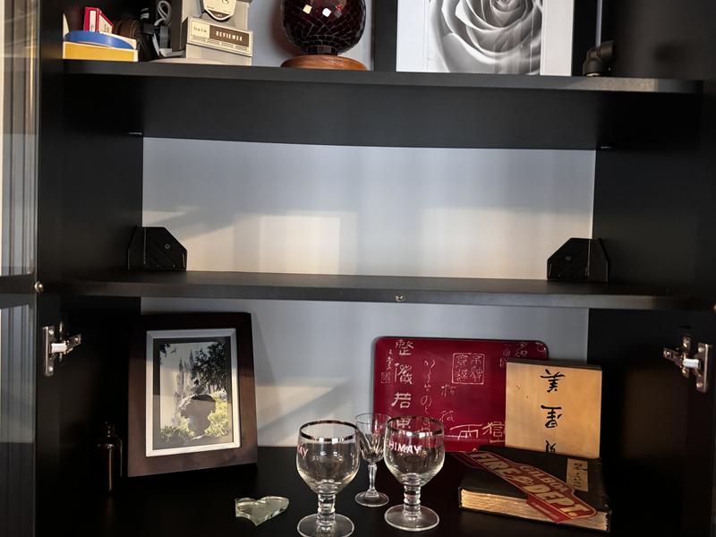Homsee Wooden Bookcase with Glass Doors Adjustable Shelves and 2 ...