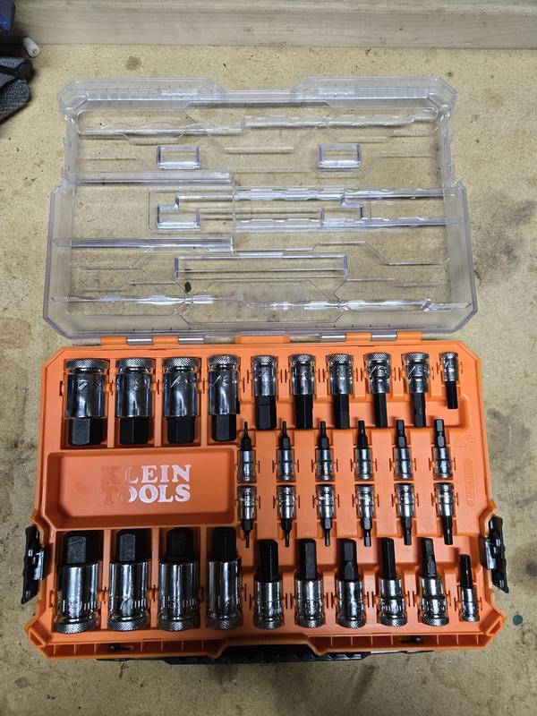Klein Tools Knurled Hex Bit Socket Set, SAE and Metric, 32-Piece in the ...