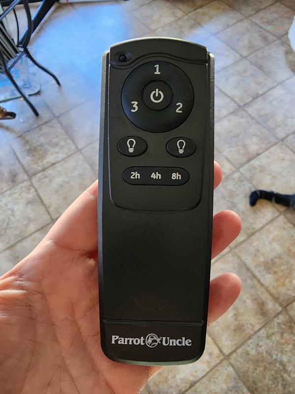 Parrot Uncle 52-in Matte Black with Walnut Blades LED Indoor Cage ...