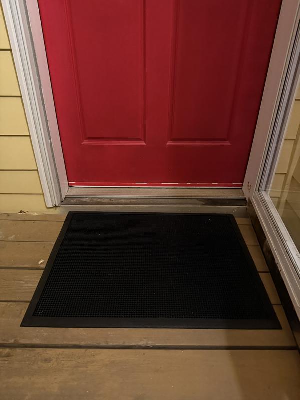 Rubber-Cal 2-ft x 3-ft Black Rubber Rectangular Indoor or Outdoor Home ...