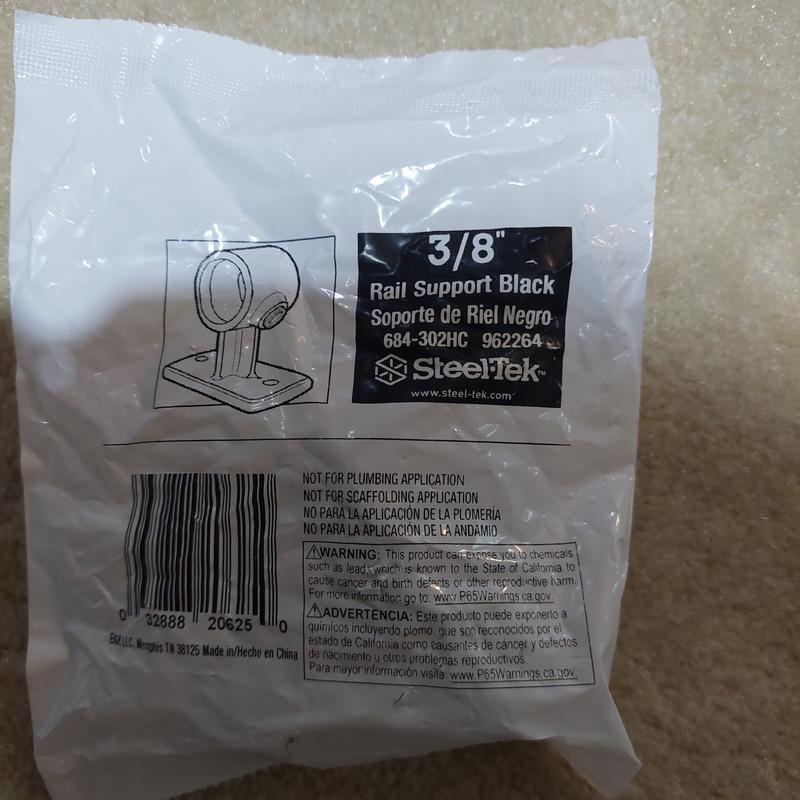SteelTek 3/4-in Structural Black Rail Support 684-304HC at Lowes.com