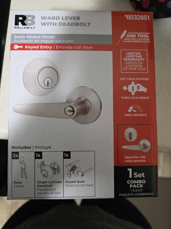 RELIABILT Ward Satin Nickel Exterior Single-Cylinder Deadbolt and ...