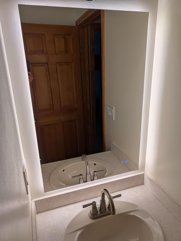 Keonjinn Backlit Bathroom Mirror 72-in x 36-in Polished Frameless ...
