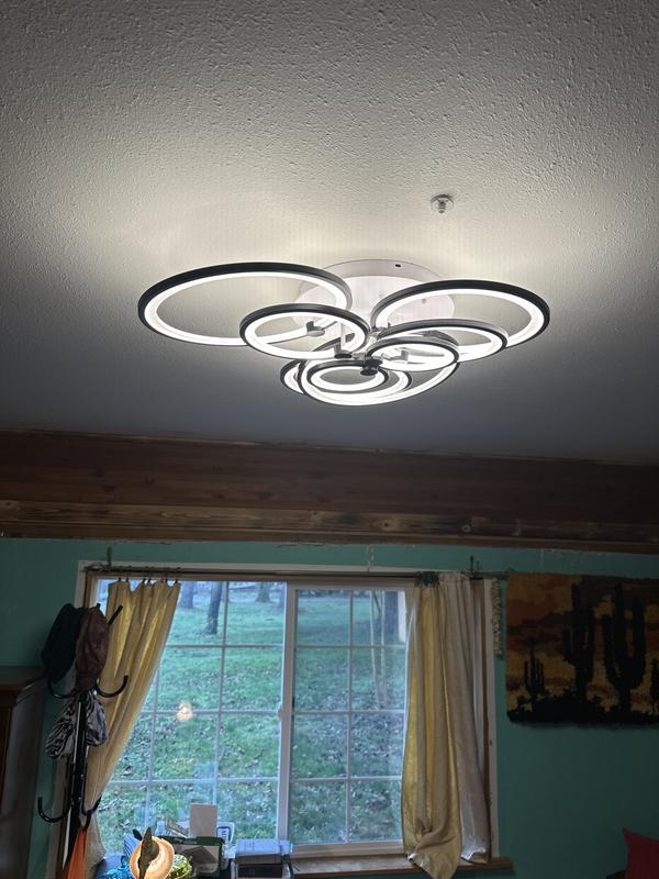 Oukaning 8-Head 8-Light Brushed Black LED Flush Mount Light HG-HJWJL ...