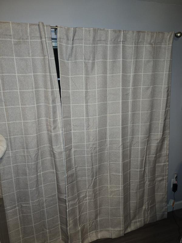 Elrene Home Fashions 84-in Sand Plaid Blackout Standard Lined Back Tab ...