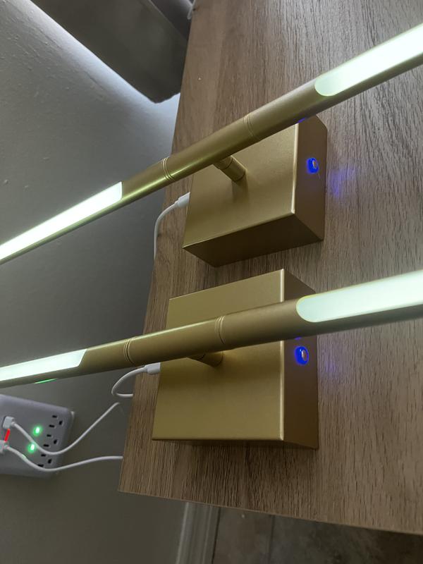 YANSUN 28.1-in W 2 -Light Matte Black Integrated LED Wall Sconce in the ...