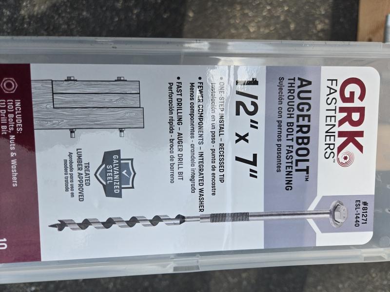 GRK 1/2-in x 7-in Zinc-plated Coarse Thread Hex Bolt (24-Count) 81272 ...