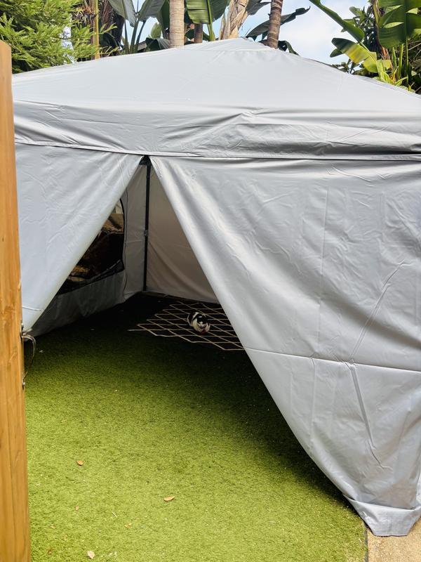 Aoodor 11.81-ft x 11.81-ft Rectangle Blue Pop-up Canopy A243-PDEDR at ...