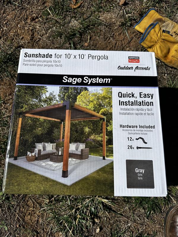 Simpson Strong-Tie Outdoor Accents Sage Pergola System 8-ft x 8-ft Gray ...