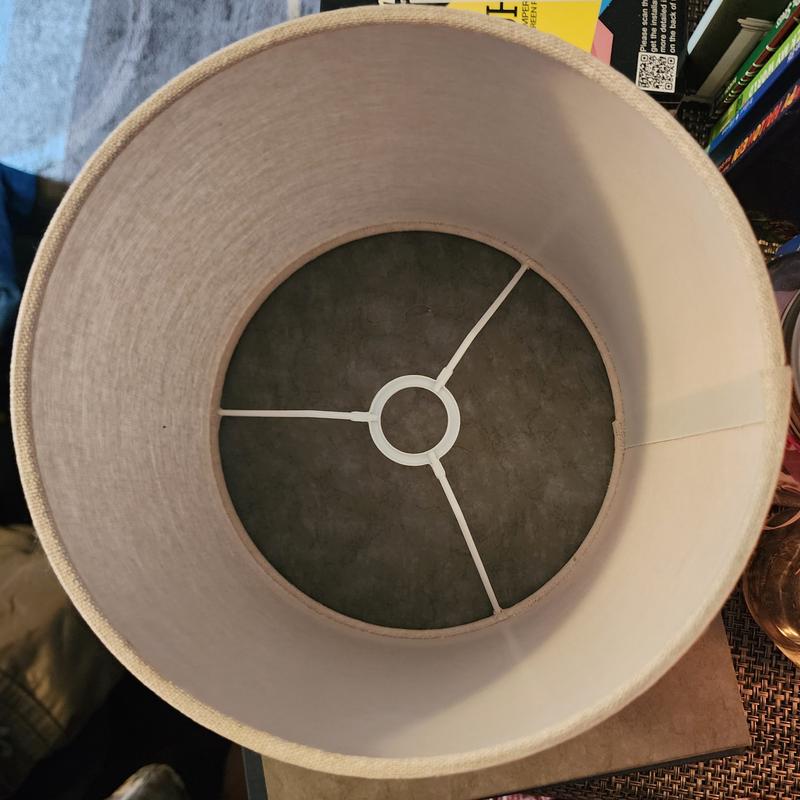 allen + roth 8-in x 9-in Tan Fabric Drum Lamp Shade A003-1885 at Lowes.com