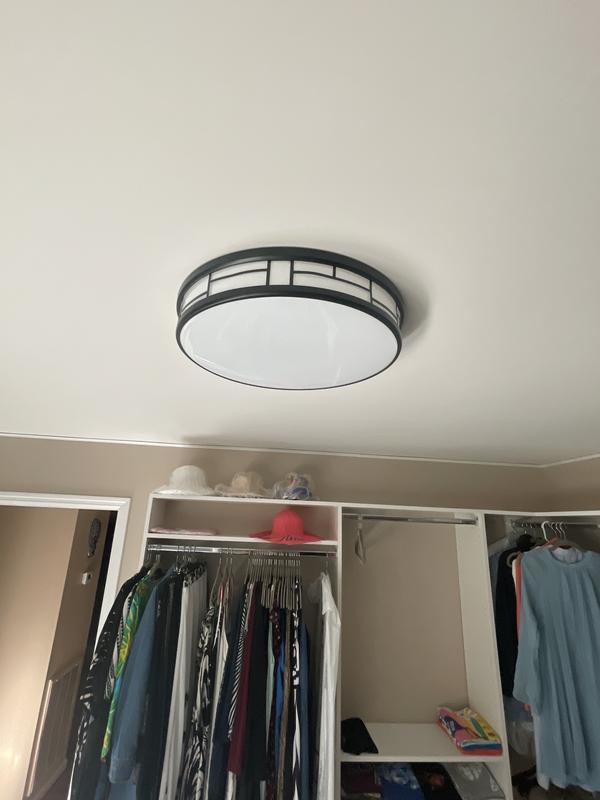 allen + roth Daphne 1-Light 5.45-in Matte Black LED Flush Mount Light ...