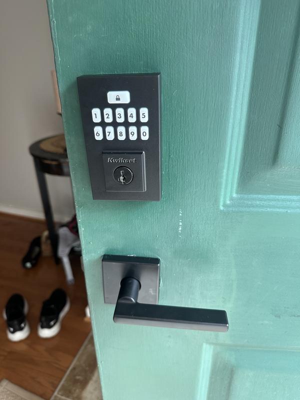 Kwikset SmartCode Deadbolts Touchpad Matte Black Electronic Deadbolt ...
