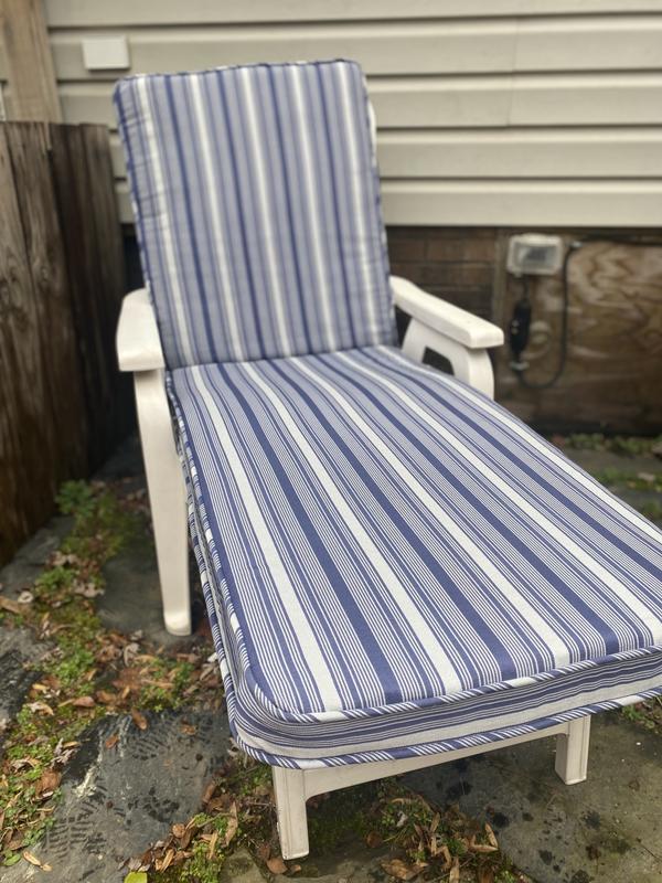 allen + roth 47-in x 23-in Navy Shoreham Stripe Patio Chaise Lounge ...