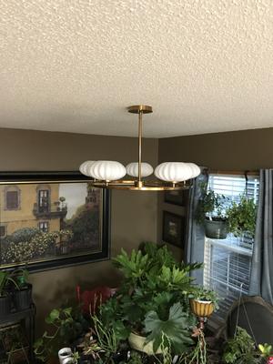 Kichler Pim 7 -Light Gold Etched glass Mixed material Chandelier in the ...