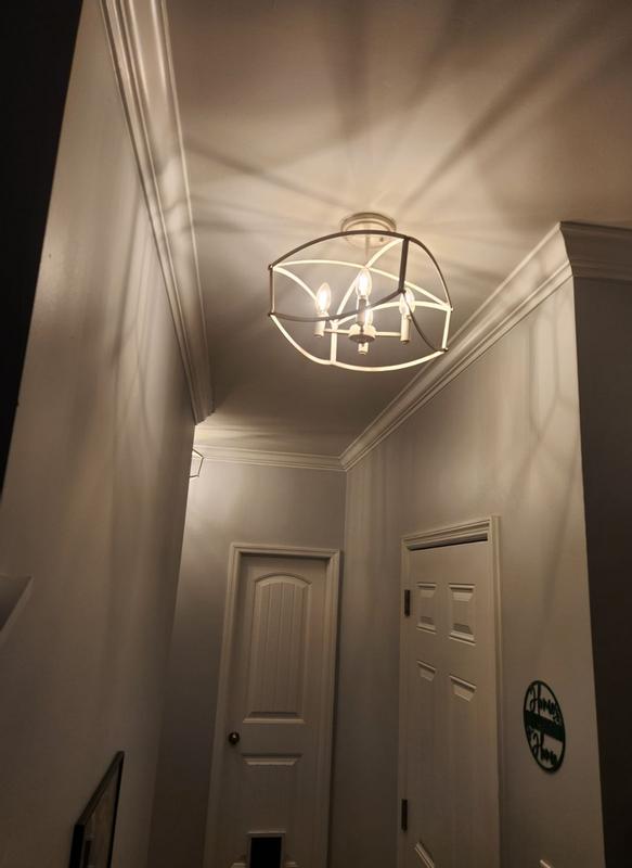 Quoizel Celene 4-Light 13.5-in Antique White Semi mount light LWS31418B ...