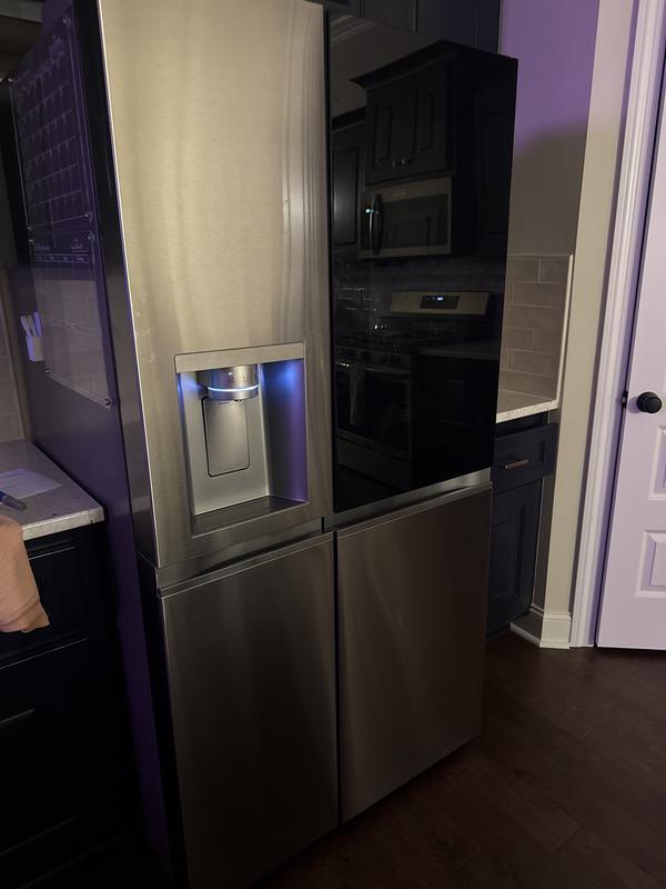 LG 27.1-cu ft Standard-Depth 36-in Wide Side-by-Side Refrigerator Smart ...