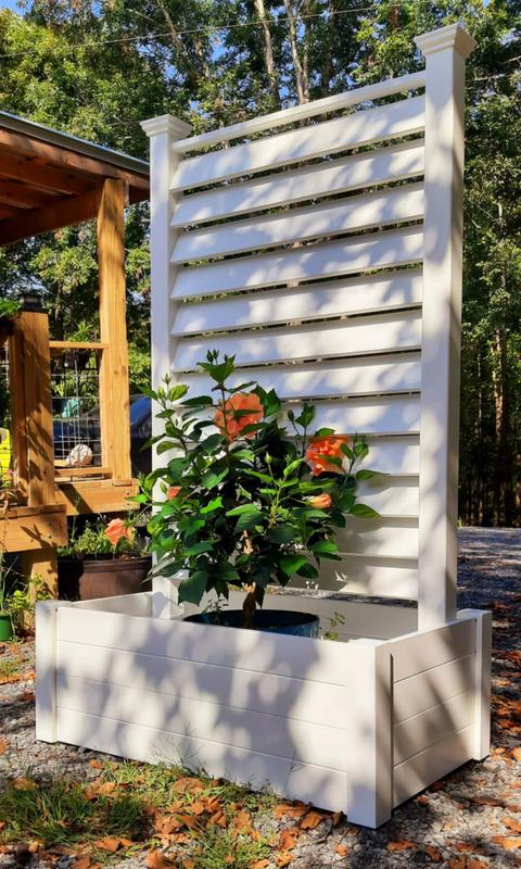 Enclo Privacy Screens Lexington 43-in W x 72-in H White Vinyl Outdoor ...