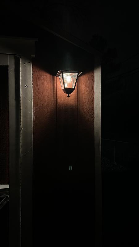 allen + roth Solar Wall Lantern 1-Light 14.37-in H Matte Black Solar ...