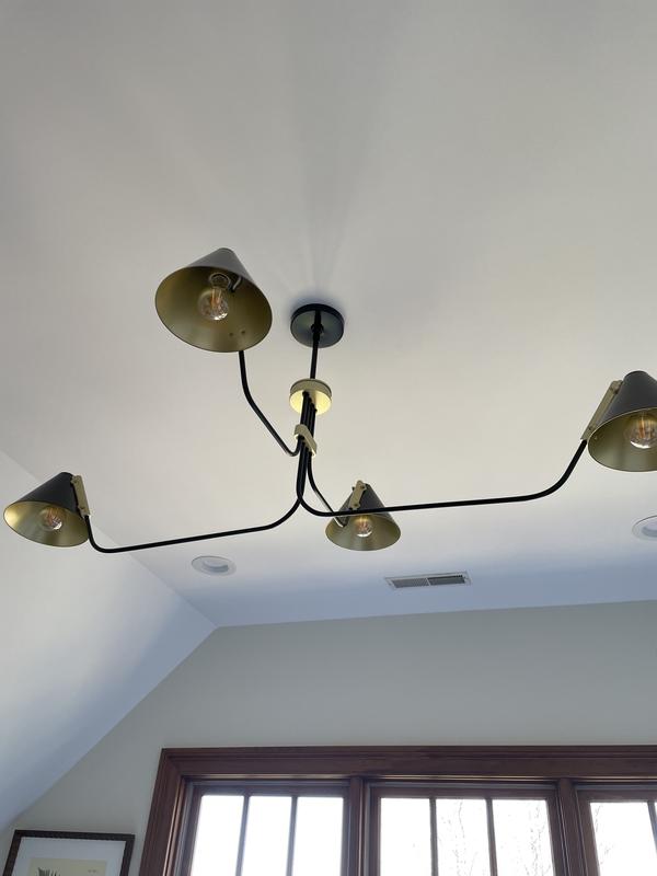 Hunter Grove Isle 4 -Light Matte Black Metal Metal Chandelier in the ...