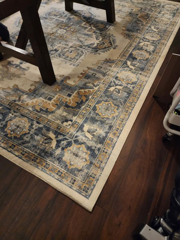 allen + roth with STAINMASTER Avery Blue 8 X 10 (ft) Blue Indoor ...