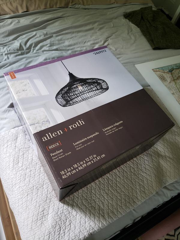 allen + roth Reece Black Traditional Bell Medium Hanging Pendant Light ...