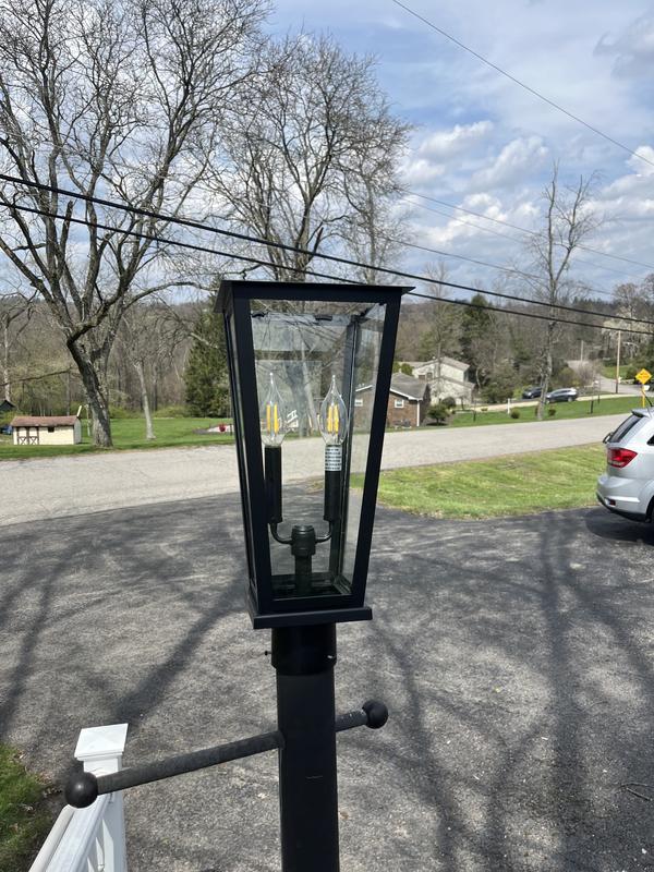 allen + roth Davidson 24.625-in Matte Black Traditional Outdoor Light ...