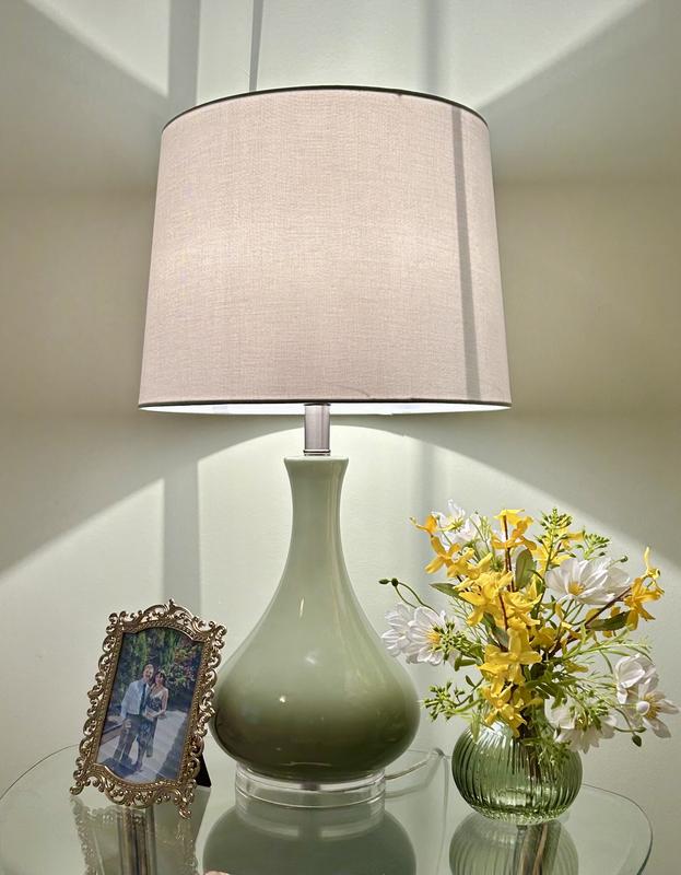 Lalia Home Classix 26.25-in Sage Green LED Rotary Socket Table Lamp ...