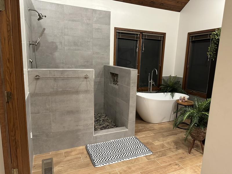 allen + roth Cityscape Gray 12-in x 24-in Glazed Porcelain Cement Look ...