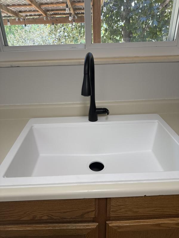 allen + roth Drop-in or undermount 33-in x 22-in Quartz Single bowl ...