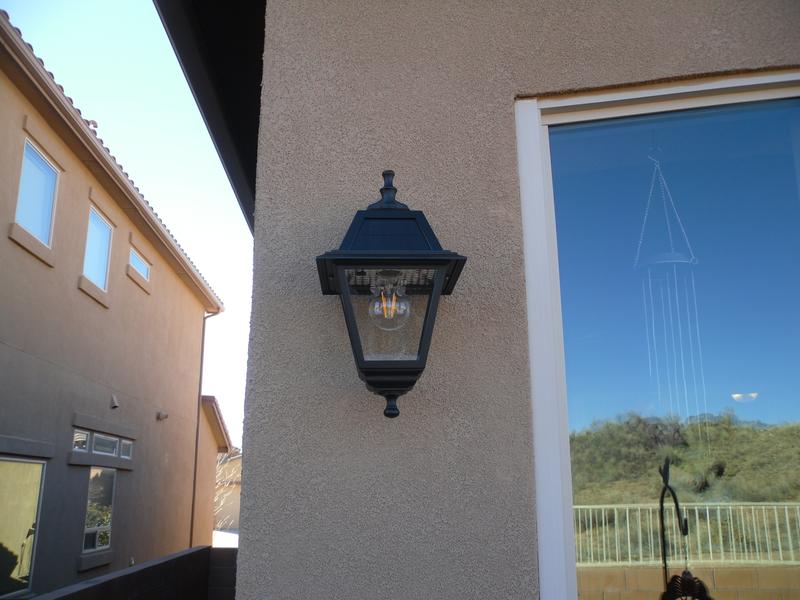 allen + roth Solar Wall Lantern 1-Light 14.37-in H Matte Black Solar ...
