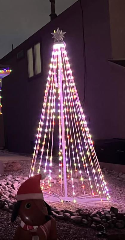 GE 12-ft Color Changing LED Lights String Christmas Tree 82086LO at ...