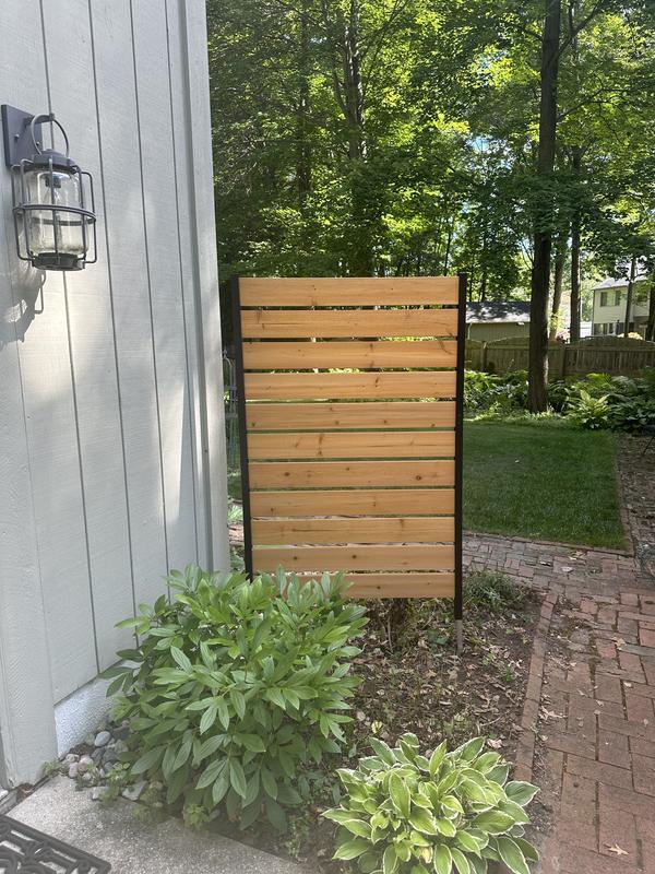 Enclo Privacy Screens No Dig Cedar 39-in W x 60.5-in H Concord Slatted ...