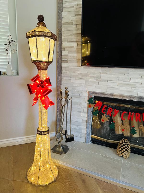 Starfree 60-in Freestanding Lamp post Yard decoration with White LED ...