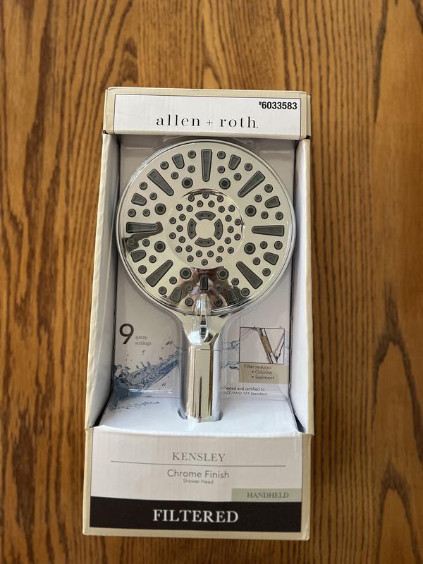 allen + roth Kensley 9 -Spray Brushed Nickel 4-in Round Filtered ...