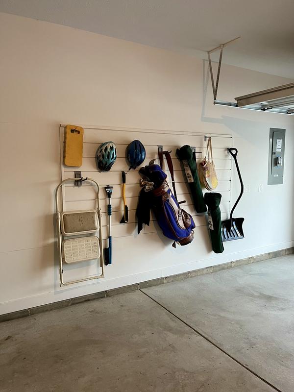 CrownWall Home 6 in. x 8 ft. x 4 ft. Heavy Duty PVC Slatwall Organizer ...