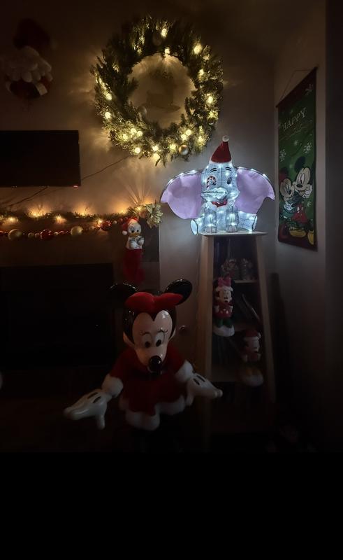 Disney 2-ft LED Dumbo Tinsel Yard Decoration in the Outdoor Christmas ...
