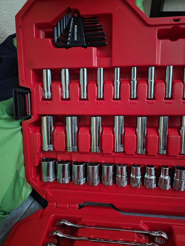 CRAFTSMAN 135-Piece Standard (SAE) and Metric Polished Chrome Mechanics ...