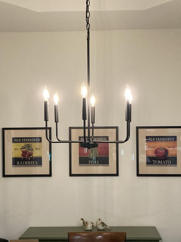 LNC Donnish 10 -Light Matte Black Bare bulb Metal Chandelier in the ...