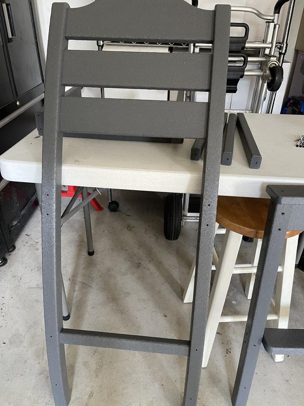 POLYWOOD Oakport Black Hdpe Frame Stationary Balcony Chair with Slat ...