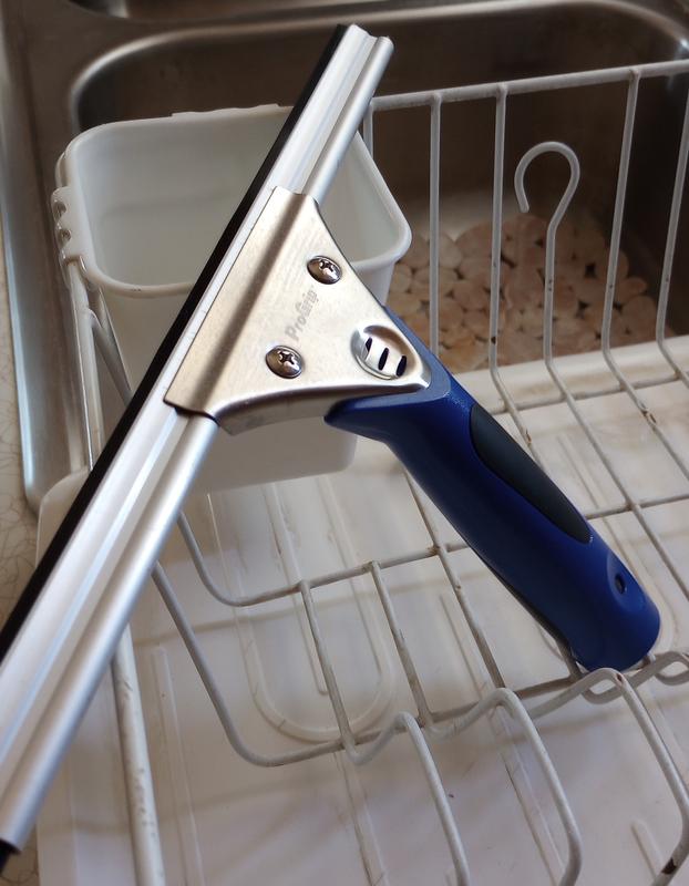 Ettore ProGrip Rubber Window Squeegee - Blue, Single Straight Blade ...