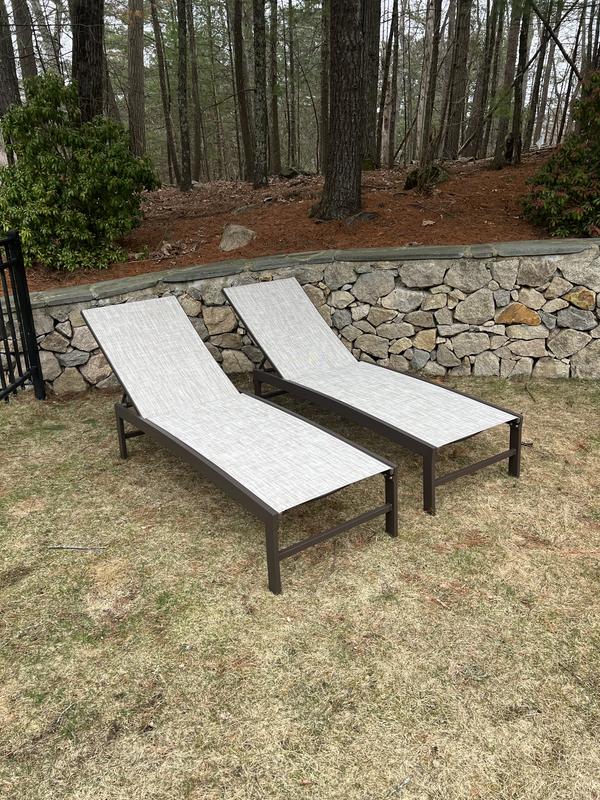 Pellebant Brown Aluminum Frame Stationary Chaise Lounge Chair with ...