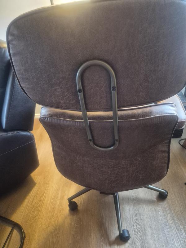 Ovios High Backrest Ergonomic Design Office Chair (PU Fabric Dark Brown ...