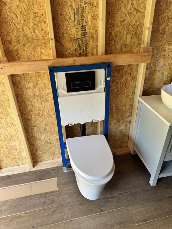 Los Flexi White Round Custom height Wall-hung Rough-In 1.6 GPF Dual ...