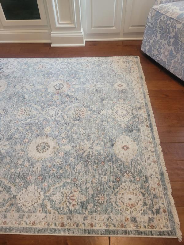 allen + roth with STAINMASTER Sapphire Petals 2 X 8 (ft) Blue Indoor ...