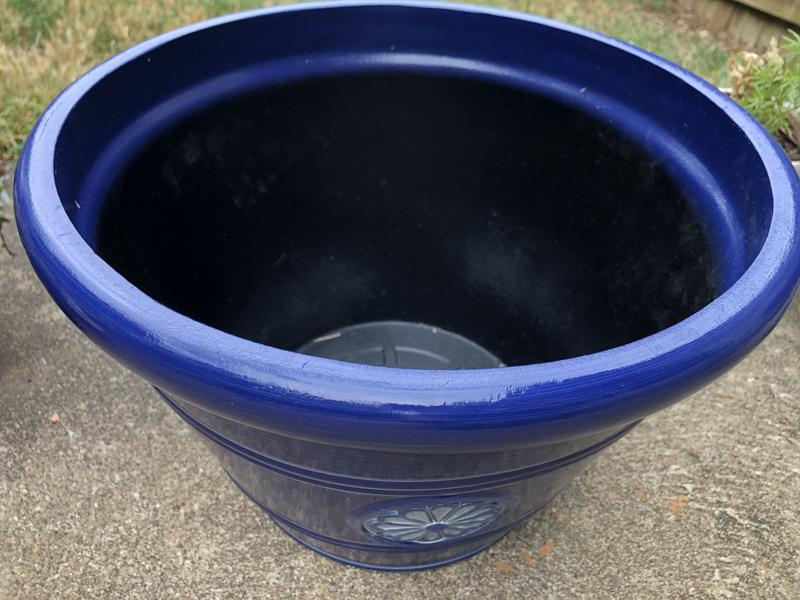 Southern Patio Round 9.84-in W Medium Blue Ceramic Indoor Planter CMX ...