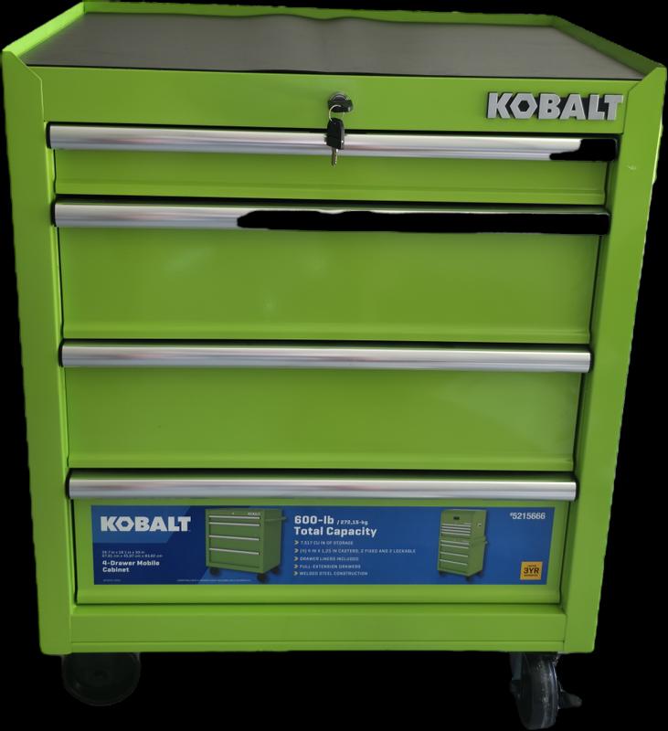 Kobalt 26.7-in W x 33-in H 4-Drawer Steel Rolling Tool Cabinet (Green ...
