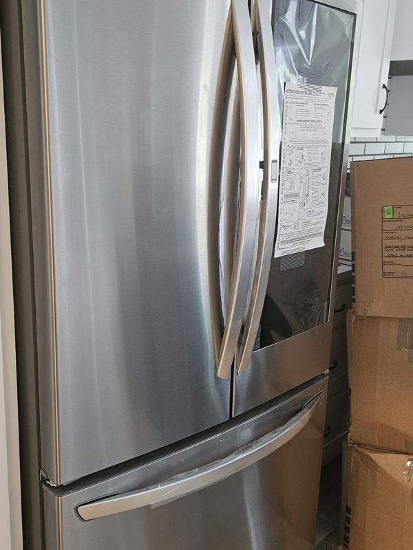 LG Counter-depth InstaView 22.6-cu ft French Door Refrigerator with Ice ...