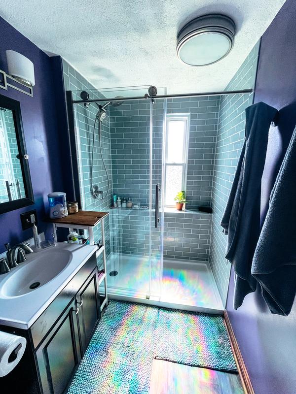 allen + roth Platform 60-in W x 32-in L White Single Threshold ...