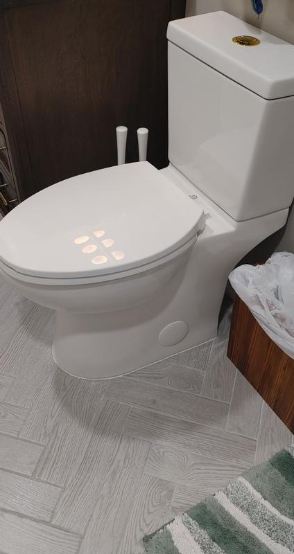 Project Source Caserta White Dual Flush Elongated Chair Height Soft ...