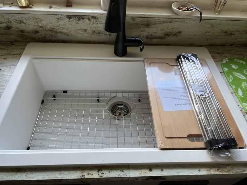 allen + roth Drop-in or undermount 33-in x 22-in Quartz Single bowl ...